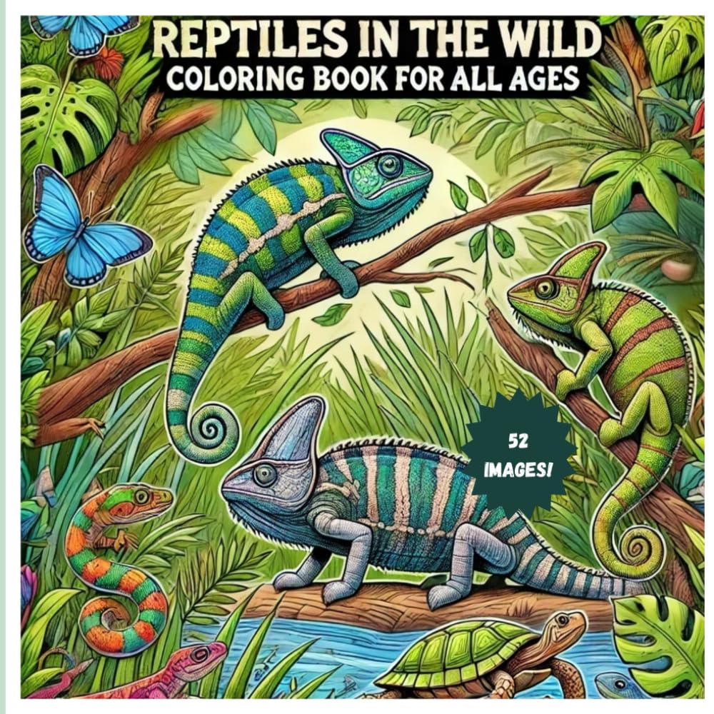 Amazon.com: Reptiles in the Wild: Coloring Book for All Ages (In the ...