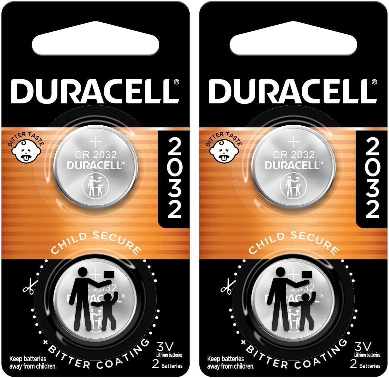 Cr2032 3v Lithium Battery Child Safety Features 2 Count Pack ...