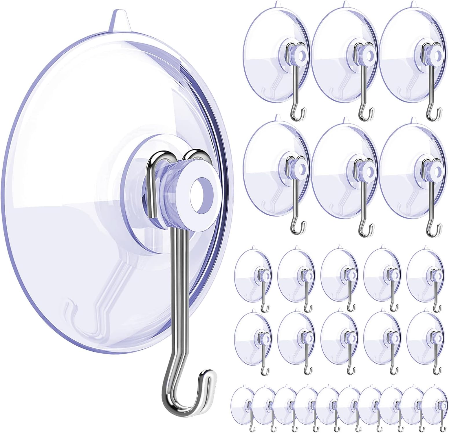Amazon.com: Nexxxi 12 Pack 1 3/4 inch Suction Cups with Metal Hooks ...