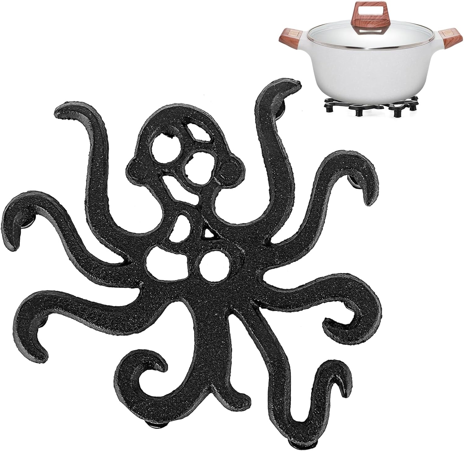 Amazon.com: Sumnacon Cast Iron Trivet Octopus Iron Trivets for Hot Dish ...