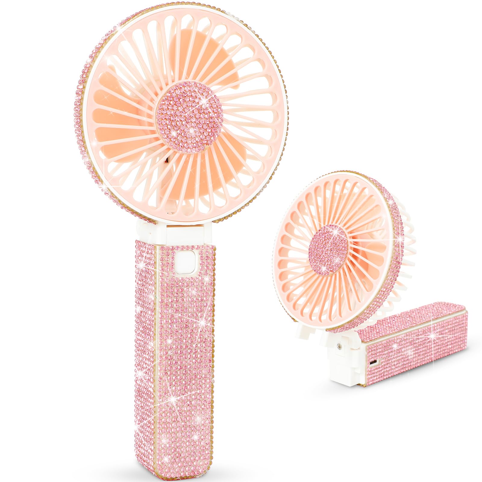 Amazon.com: Mudder Crystal Bling Handheld Fan Rhinestone Mini Personal ...