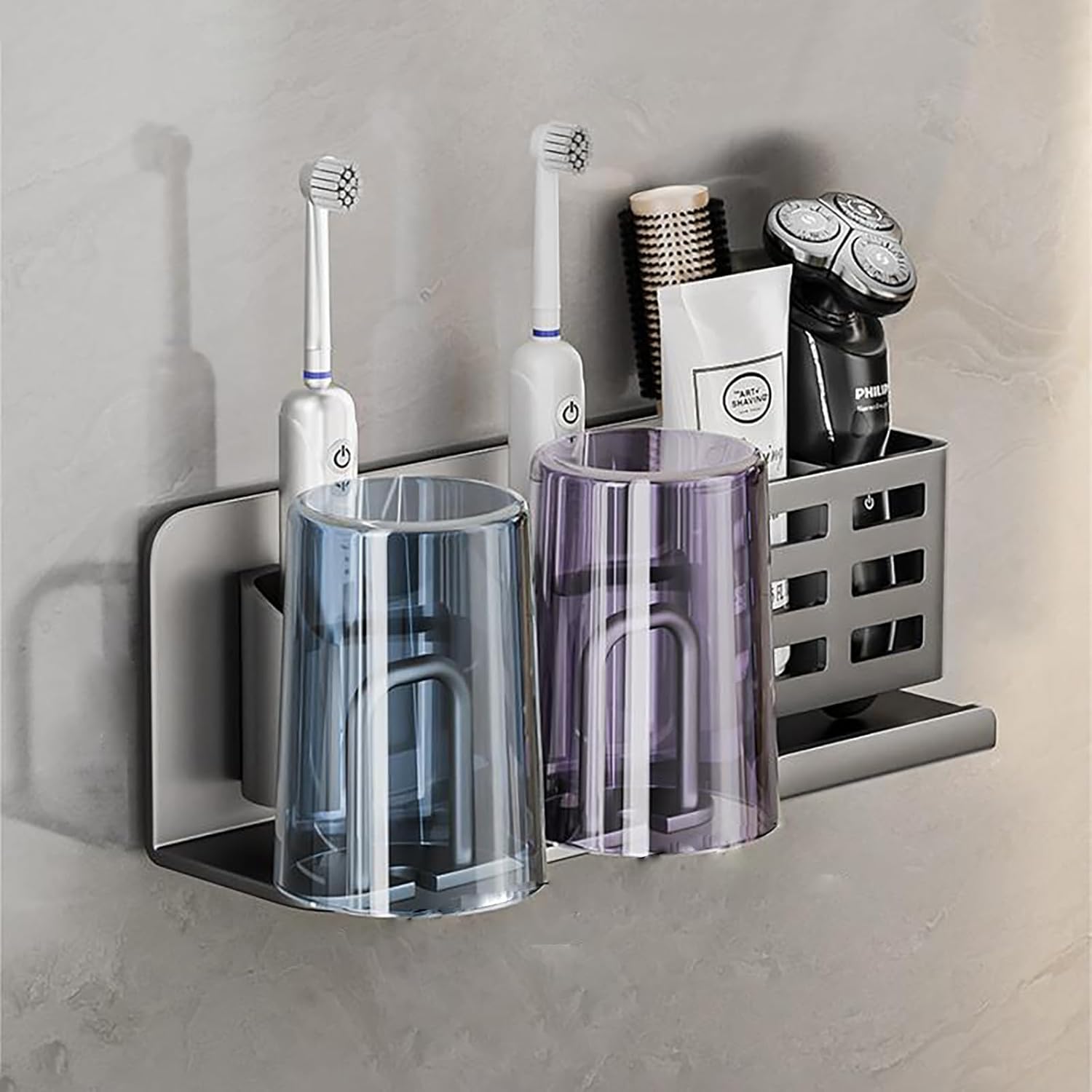 Amazon.com: YESENT Bathroom Toothbrush Holder Aluminum Electric ...