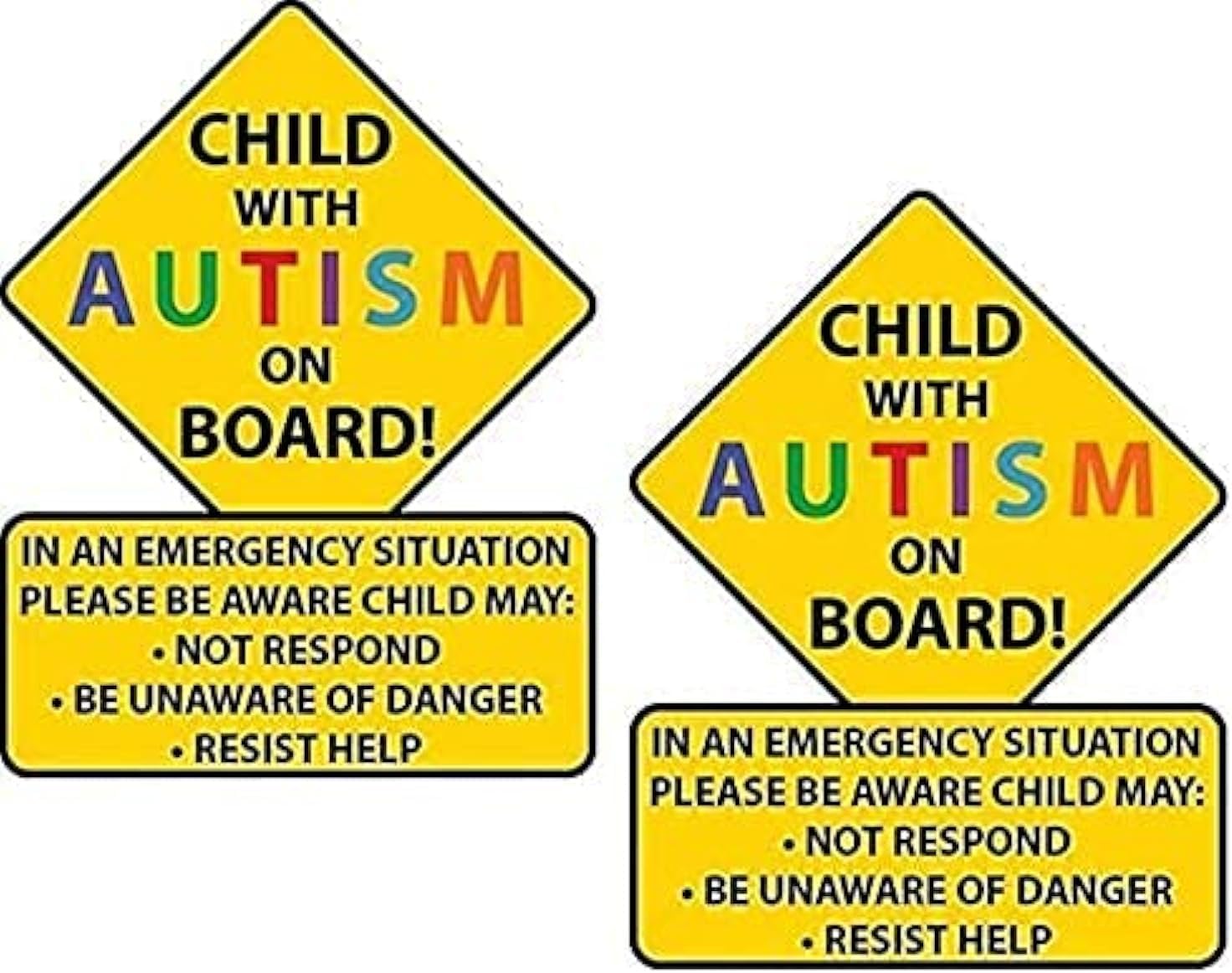Amazon.com - WSQ 2-Pack Child with Autism On Board Autism Awareness ...
