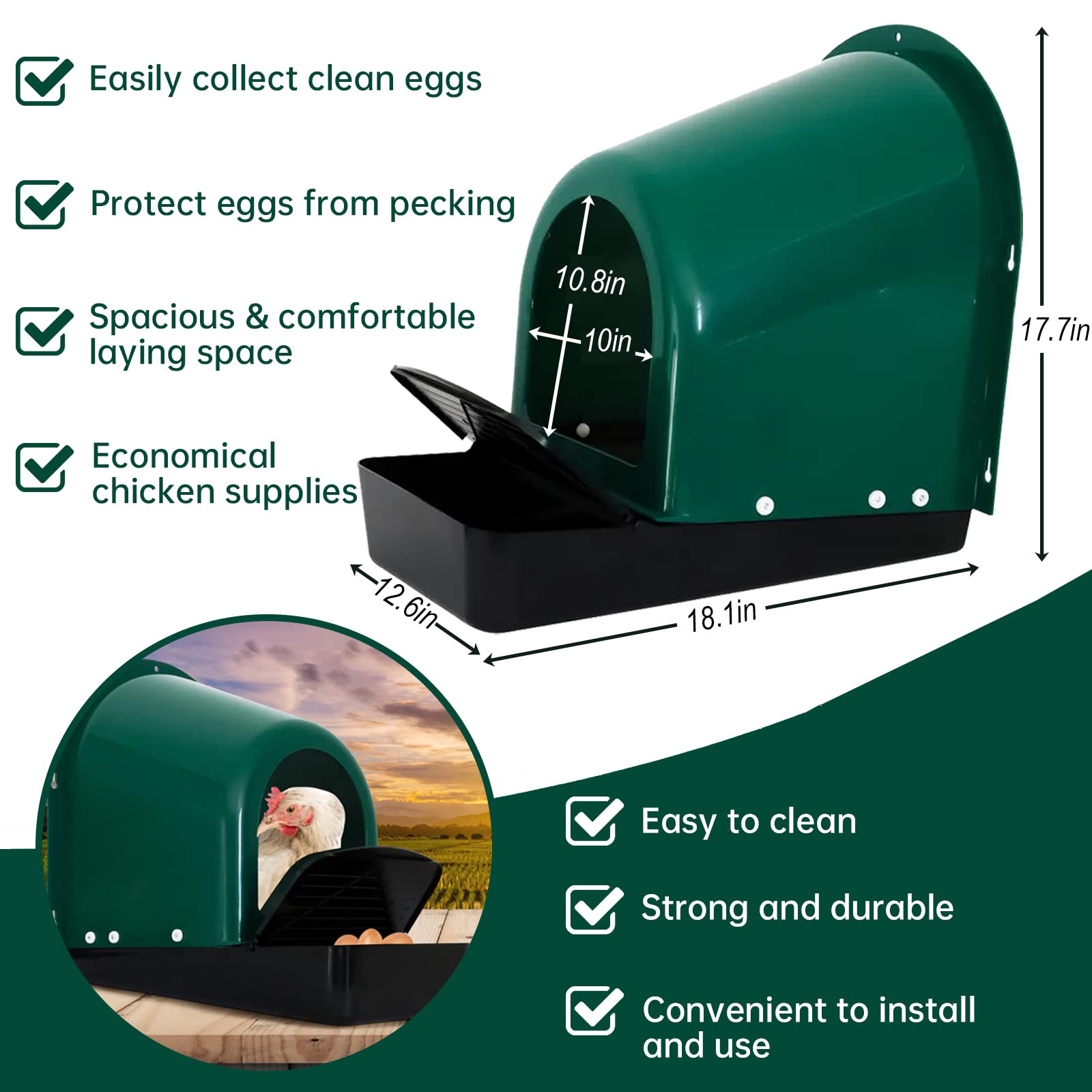 5 Pack Nesting Boxes for Chicken Coop - Chicken Nesting Box for Laying ...