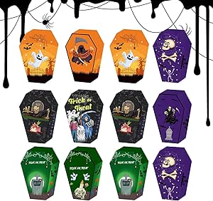 Nbbwwu Halloween Coffin Treat Boxes - Colorful Halloween Candies ...