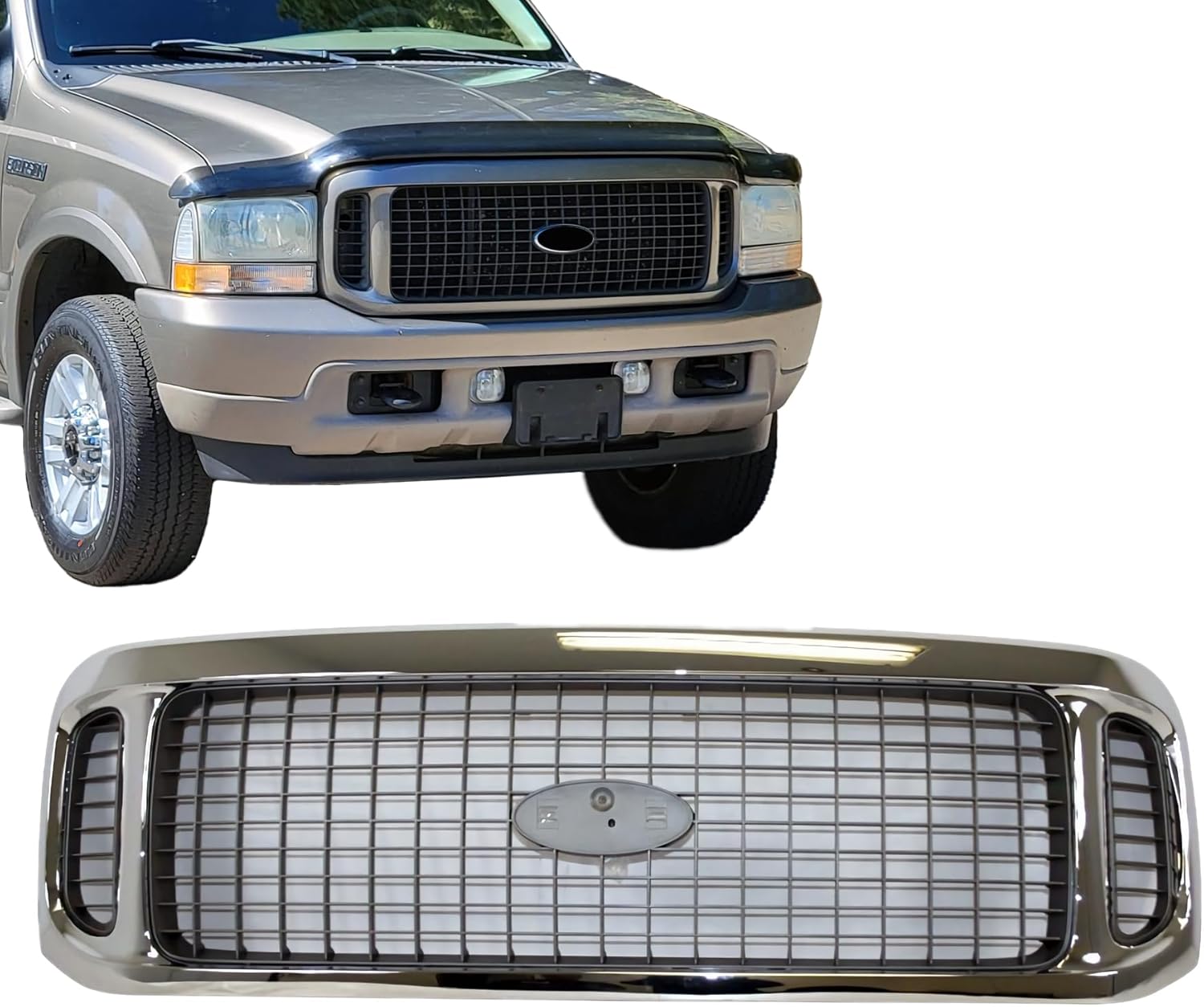 Amazon.com: Titanium Plus Autoparts New Front CHROME Grille Grill Fits ...