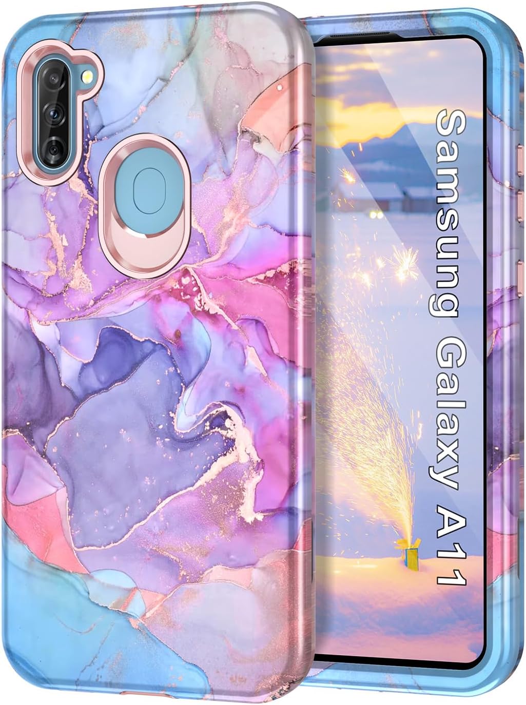 Amazon.com: Lamcase Compatible with Galaxy A11 Case, Heavy Duty Full ...