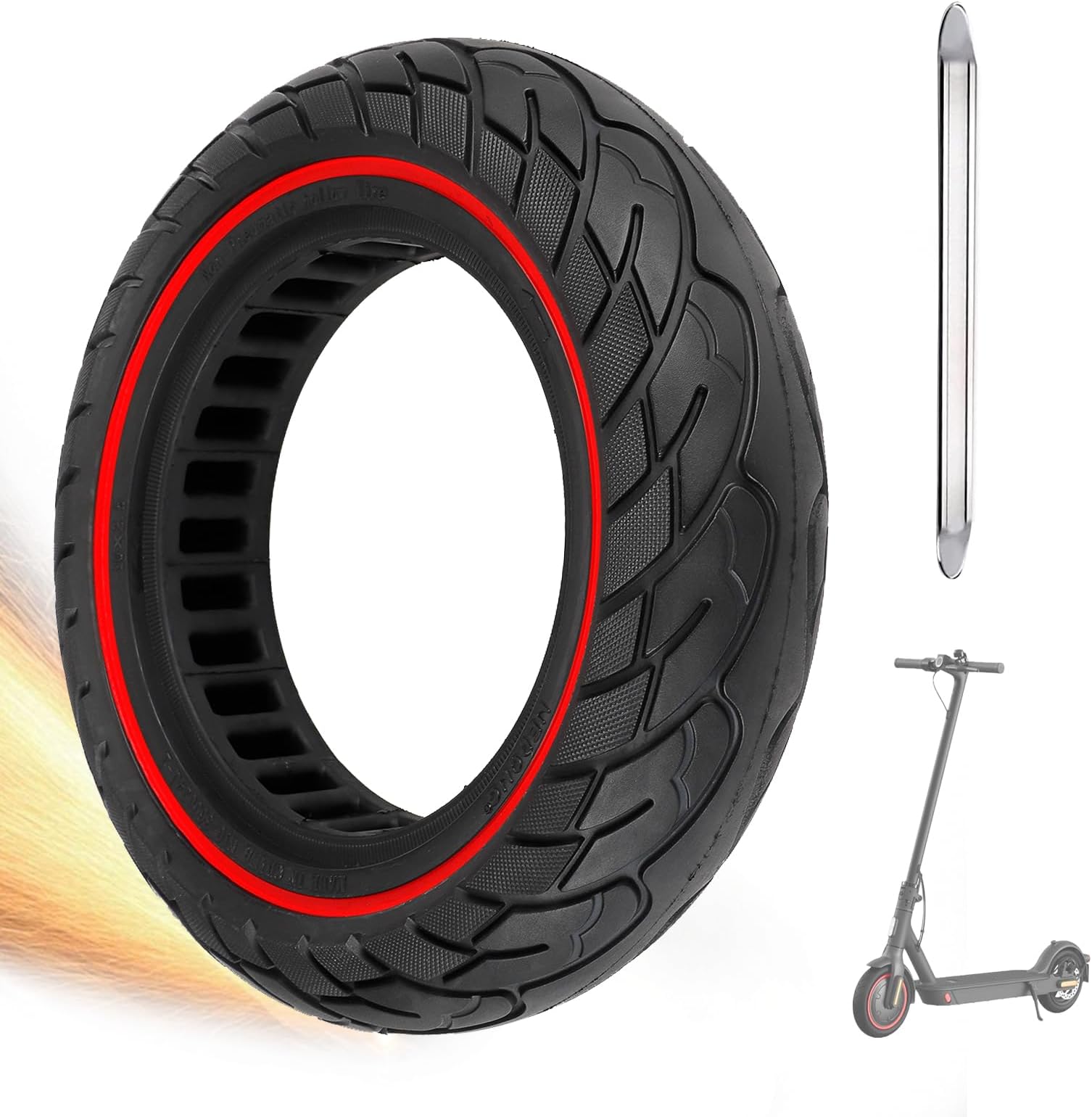 10 Inch Scooter Tyre, 10 x 2.125 Solid Rubber Tire, 10 x 2.5 Electric ...