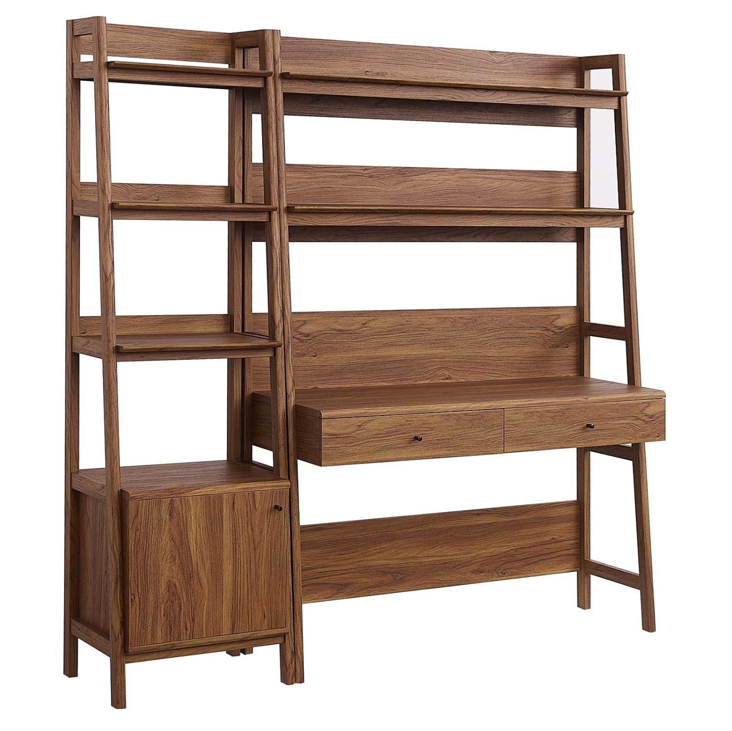 Amazon.com: Modway 2-Piece Home Office Desk and Bookshelf Display Case ...