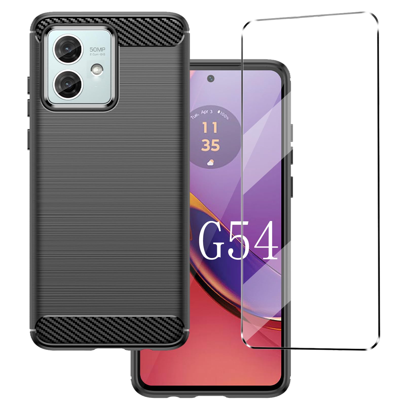Cover Compatible with Motorola Moto G54 Case with 1 Pack Tempered Glass ...