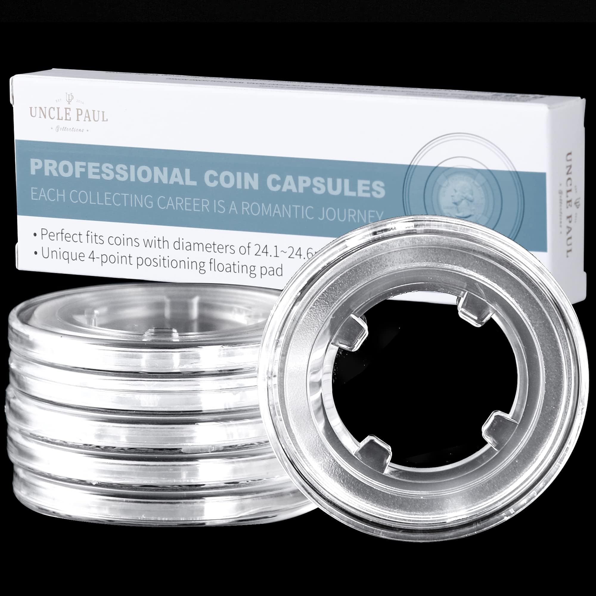 Amazon.com: Uncle Paul Coin Capsules with 4-Pocket Positioning Floating ...