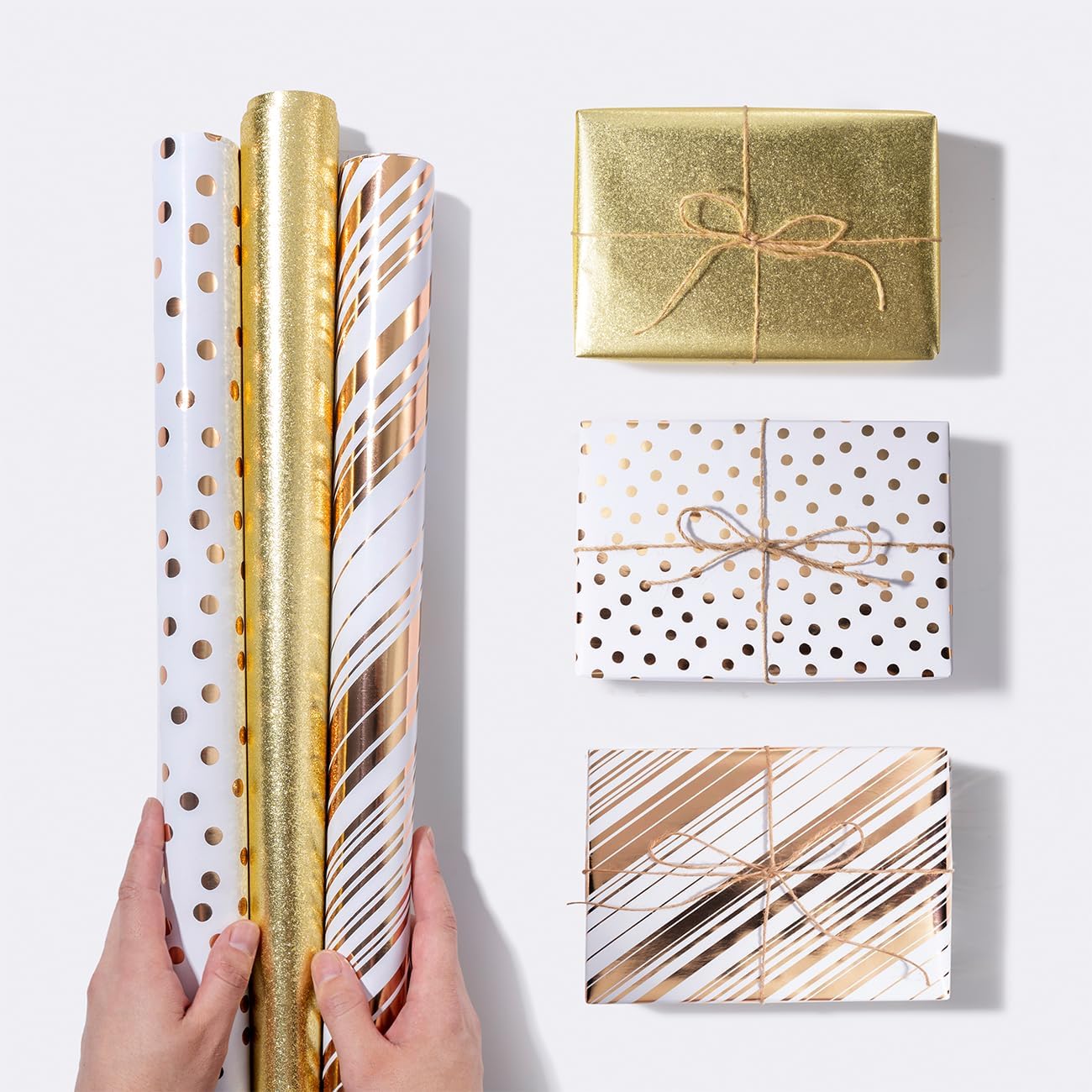 CC wonderland zone 3 Rollen Hochwertiges Gold Geschenkpapier Geburtstag ...