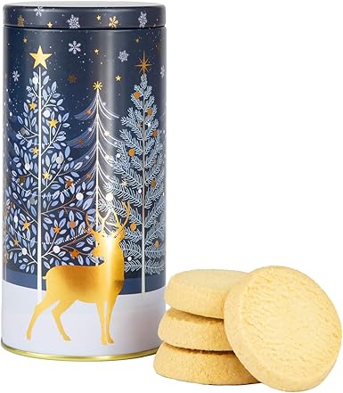 Cylinder Christmas Stag and Moon Biscuits Tin - Traditional Scottish ...