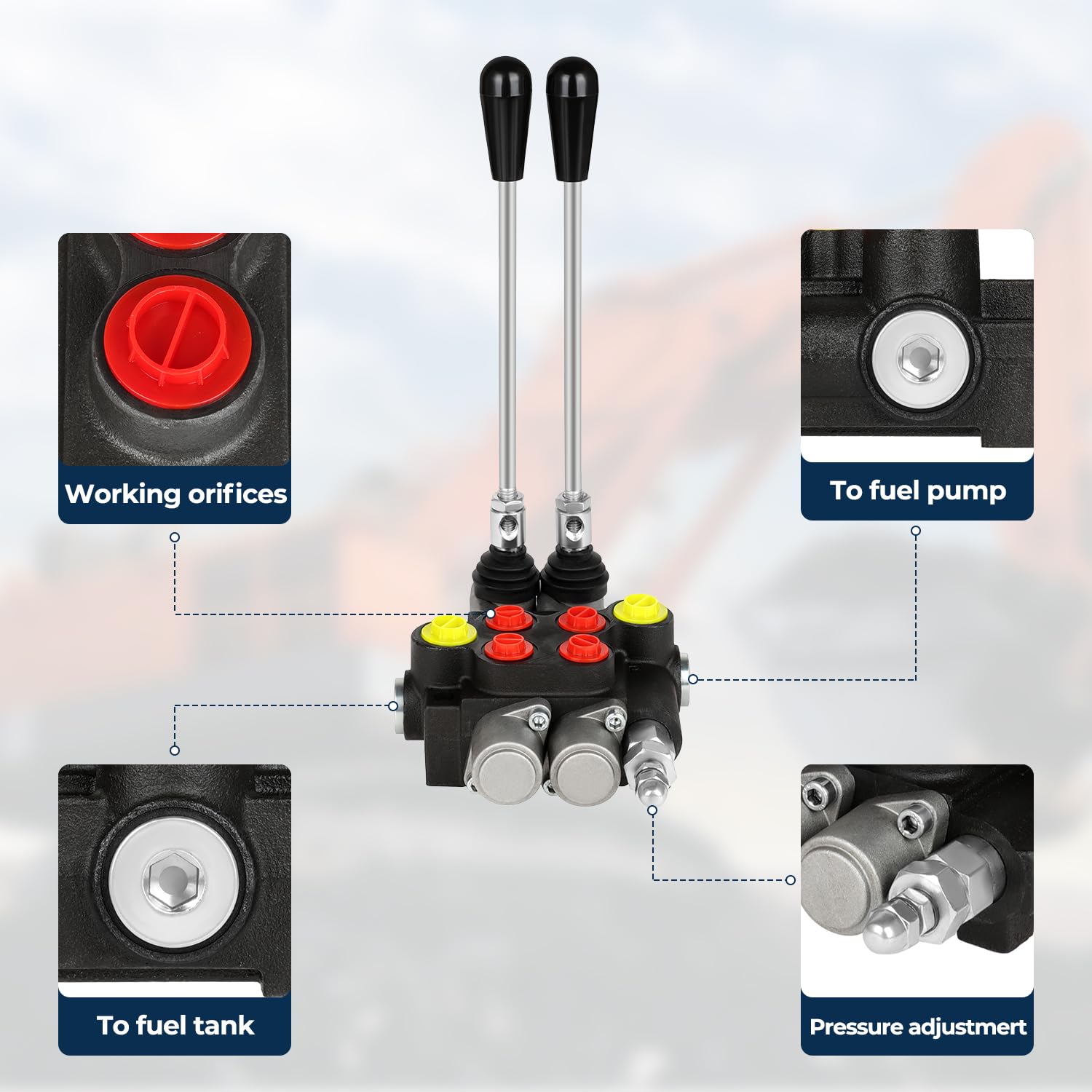 Snapklik.com : Hydraulic Flow Control Valve, 2 Spool 13 GPM G Ports ...