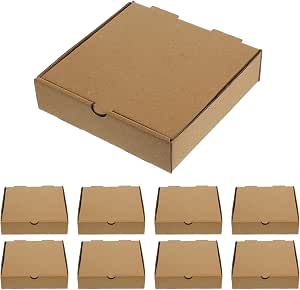 Amazon.com: LALADEFIEE 10pcs 6-inch Kraft Paper Pizza Boxes, 16x16x4 Cm ...