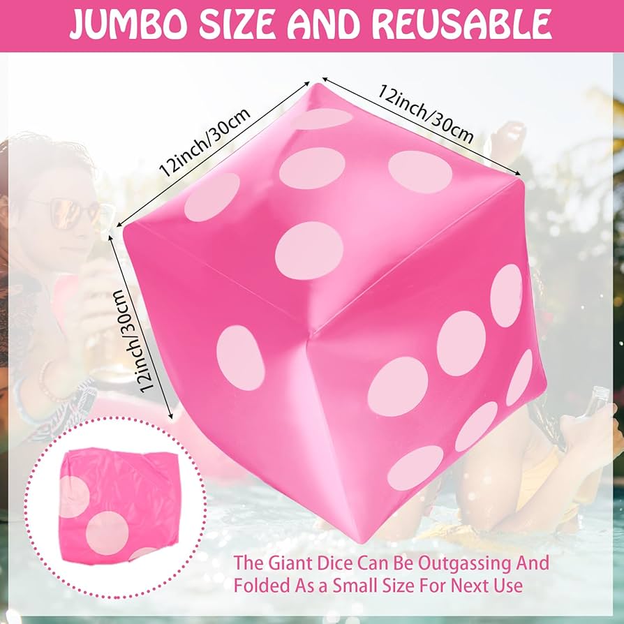 Big Dice Super Z Outlet Giant Inflatable Dice - 13 Inch Pool Beach Game ...