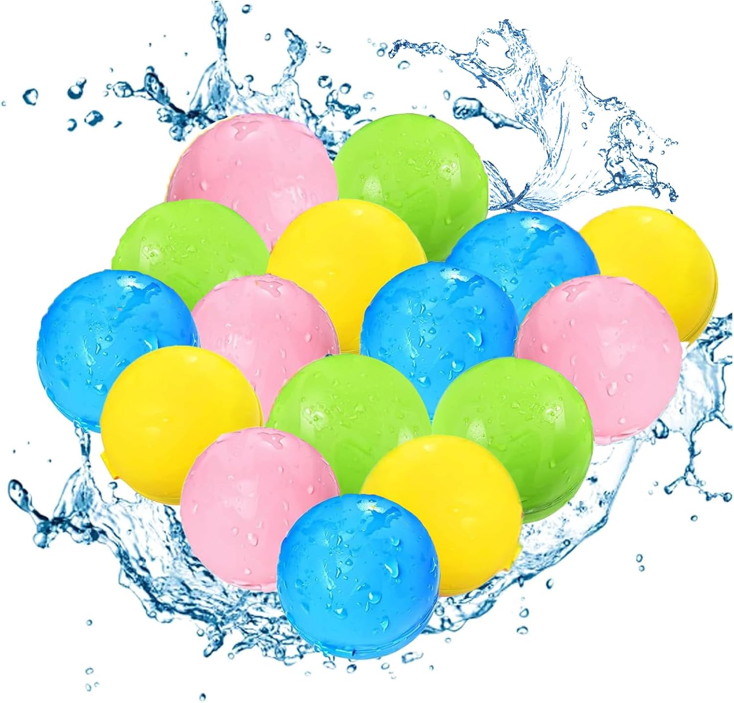 Amazon.com: 16 Packs Reusable Water Balloons01 : Toys & Games