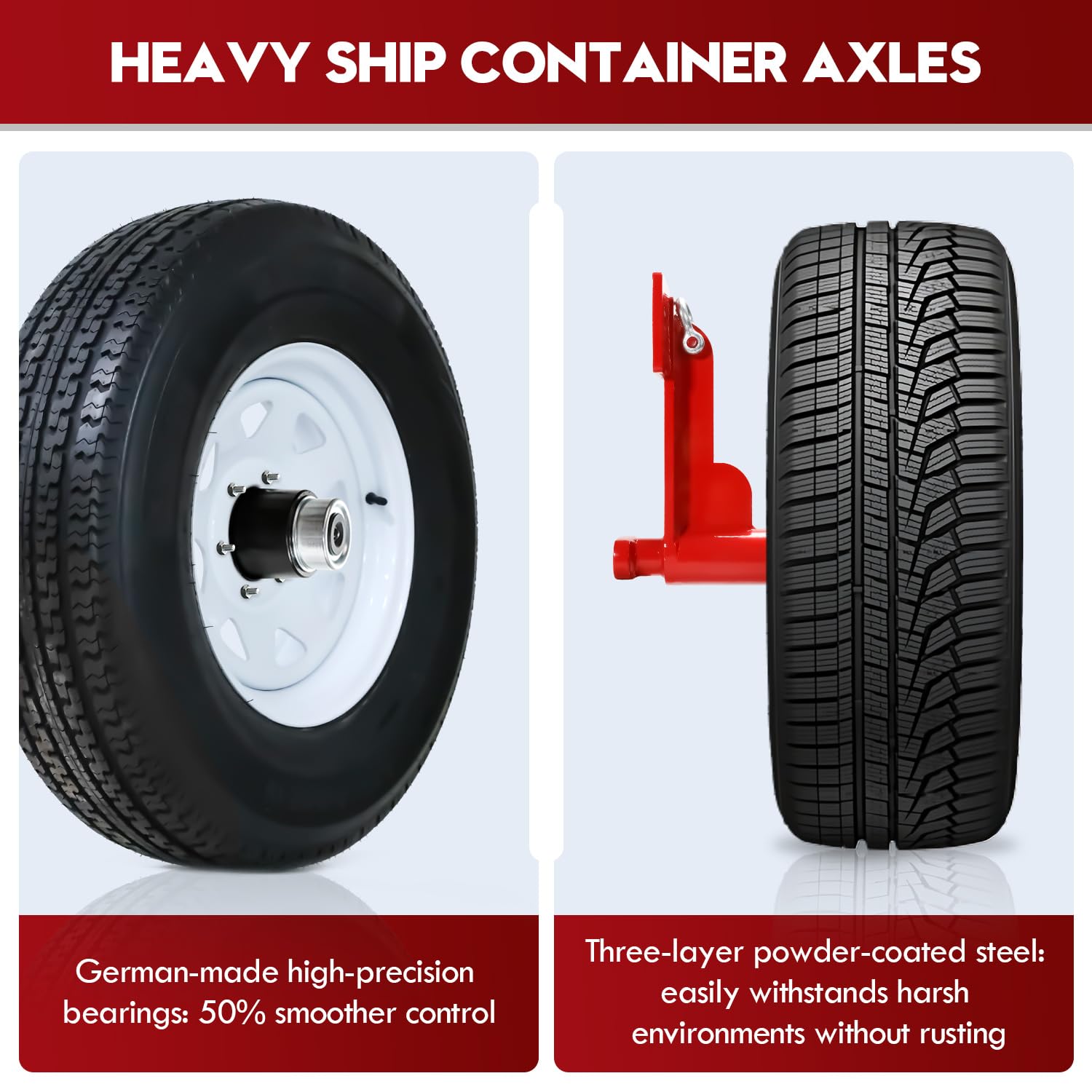 Snapklik.com : 2 Pack Shipping Container Wheels 8-Lug Wheels Kit ...