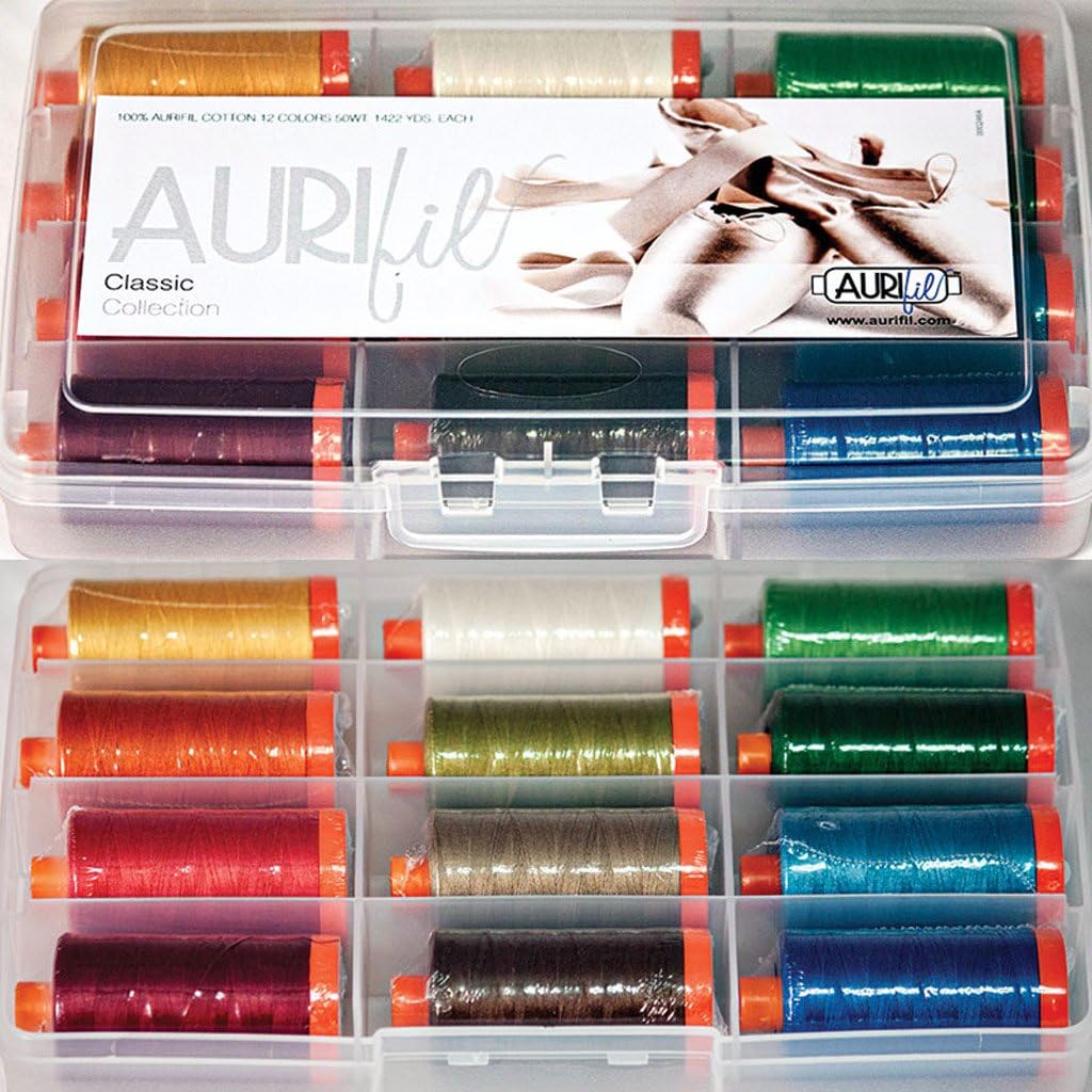 Amazon.com: Aurifil Thread Set Classic Collection 50wt Cotton 12 Large ...