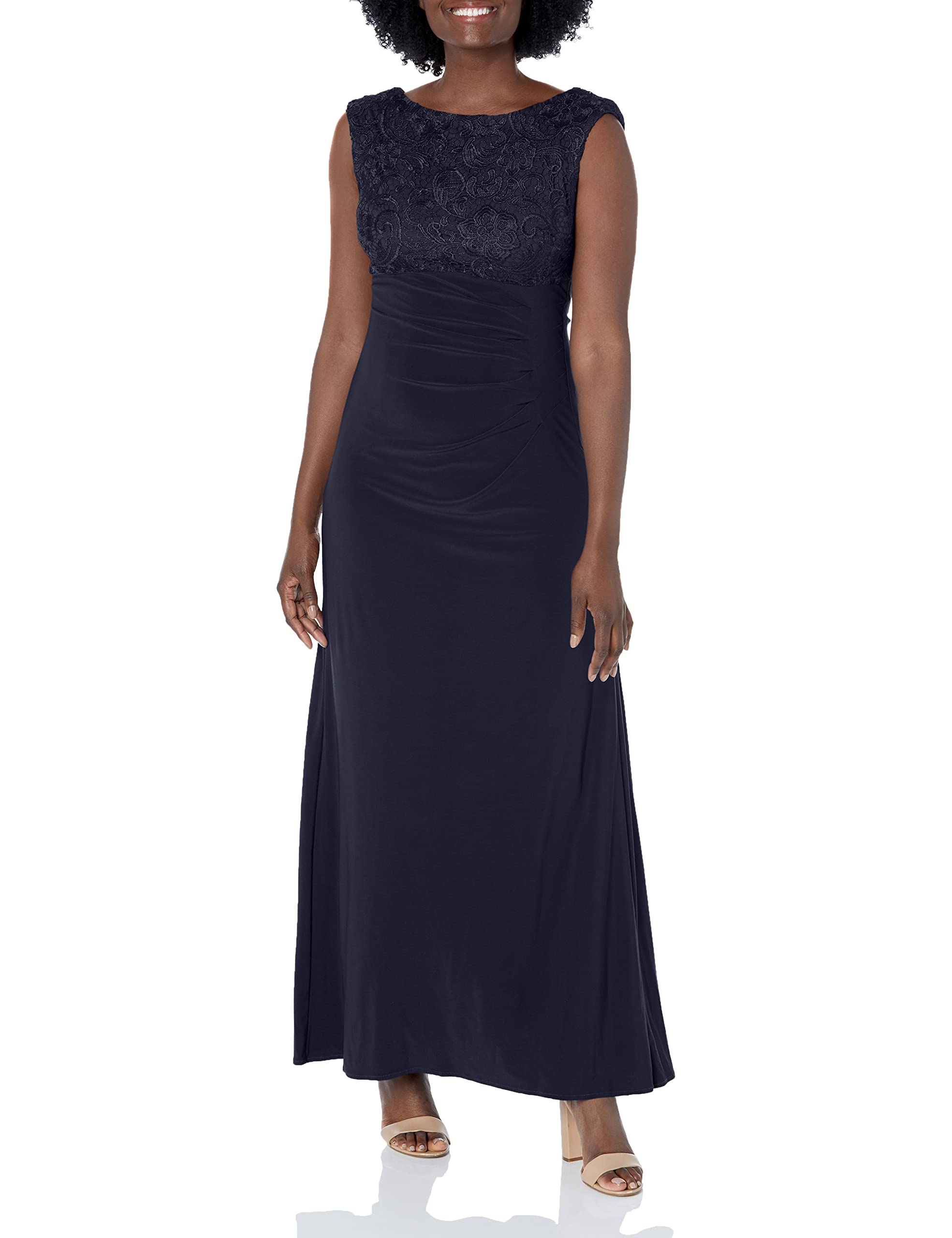Amazon.com: Alex Evenings Women's Long Cowl Back Dress (Petite and ...