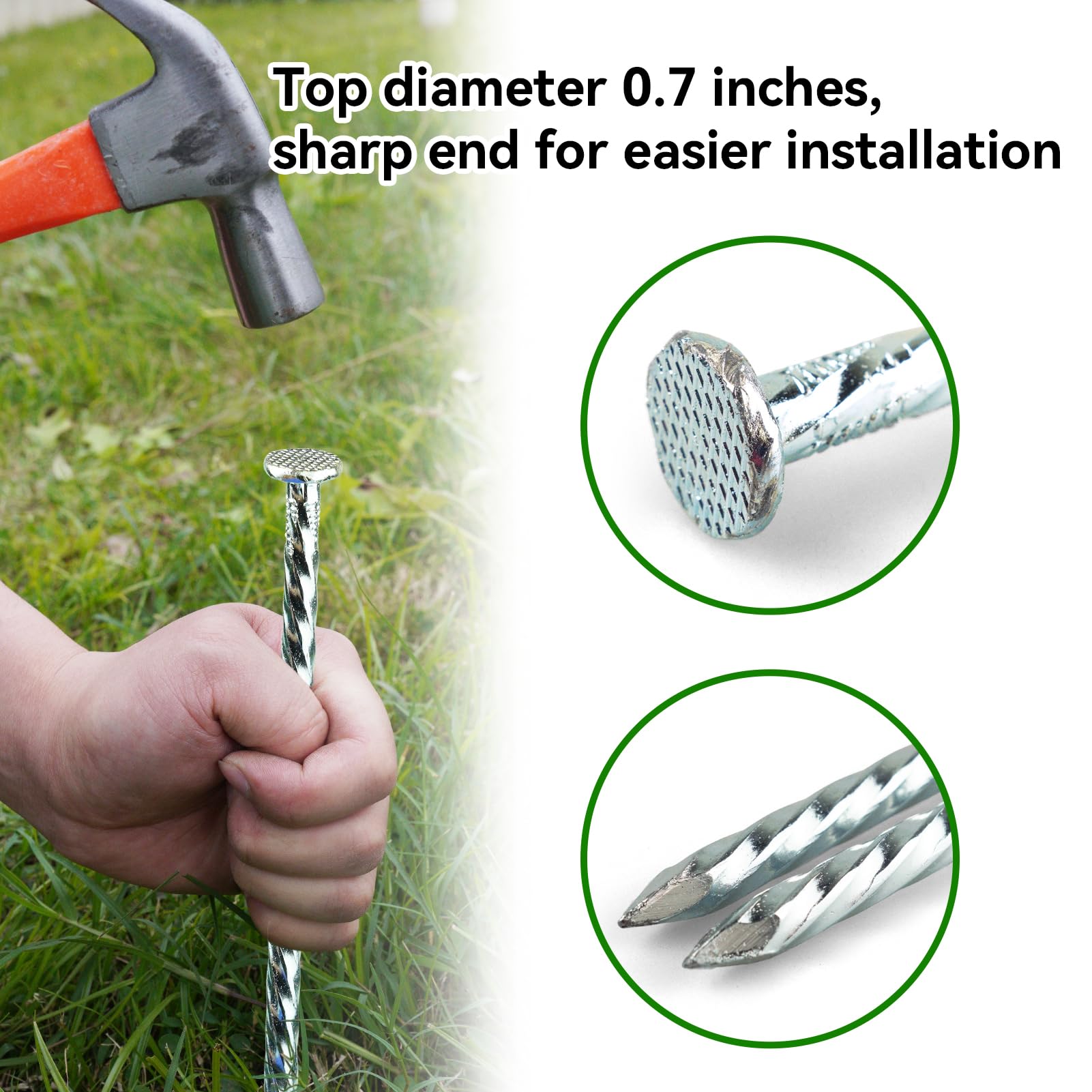 Snapklik.com : EISENSP Extra-Long 14 Inch Spiral Landscape Stakes ...