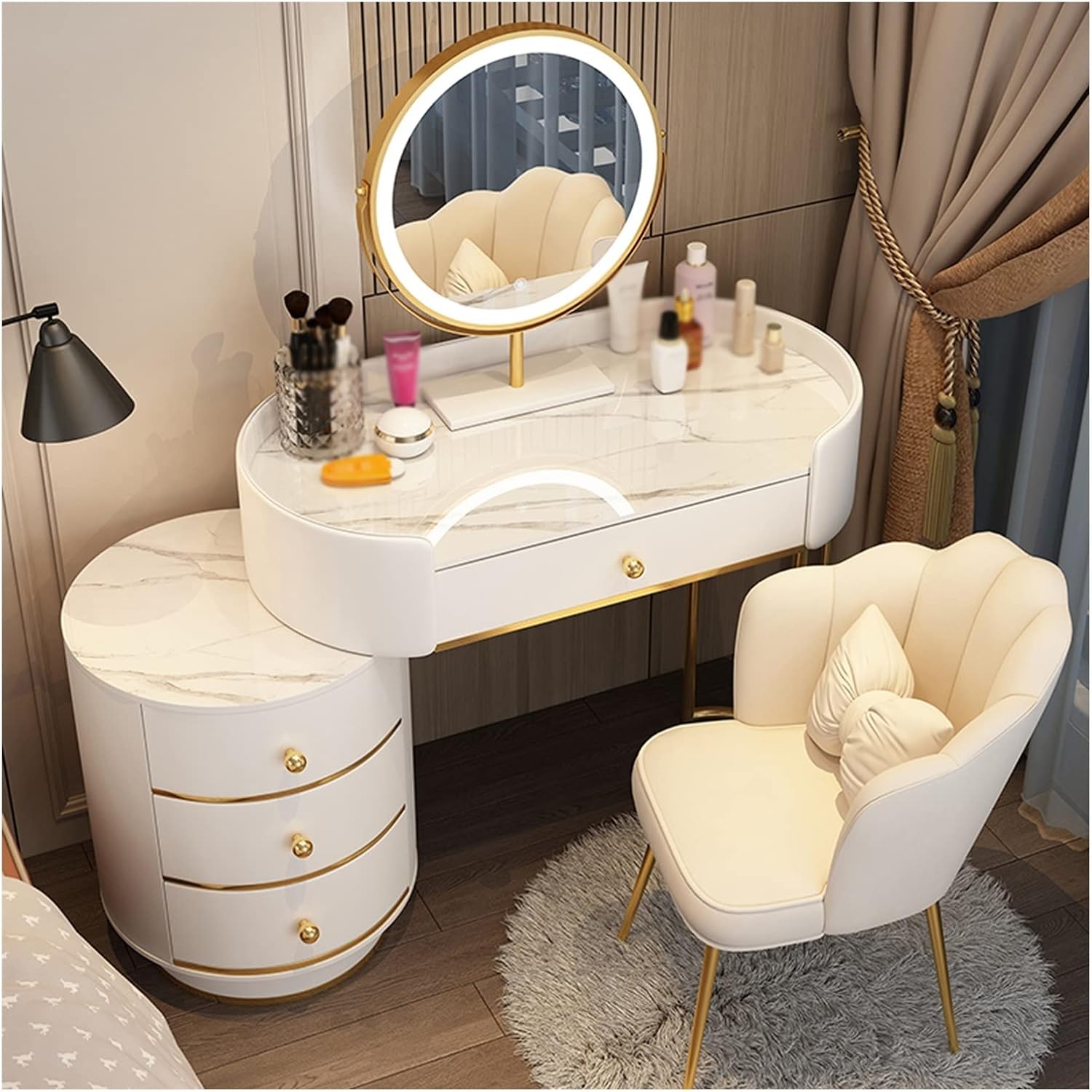 Amazon.com: BNNP Dressing Table Makeup Table Dressing Table Bedroom ...