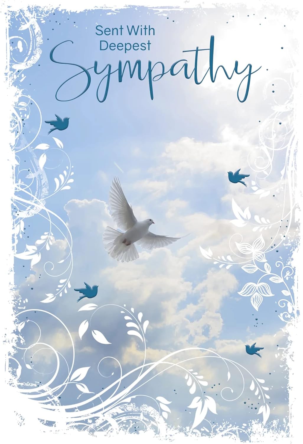 Sent with Deepest Sympathy Card with Peaceful Dove Image in Sky ...
