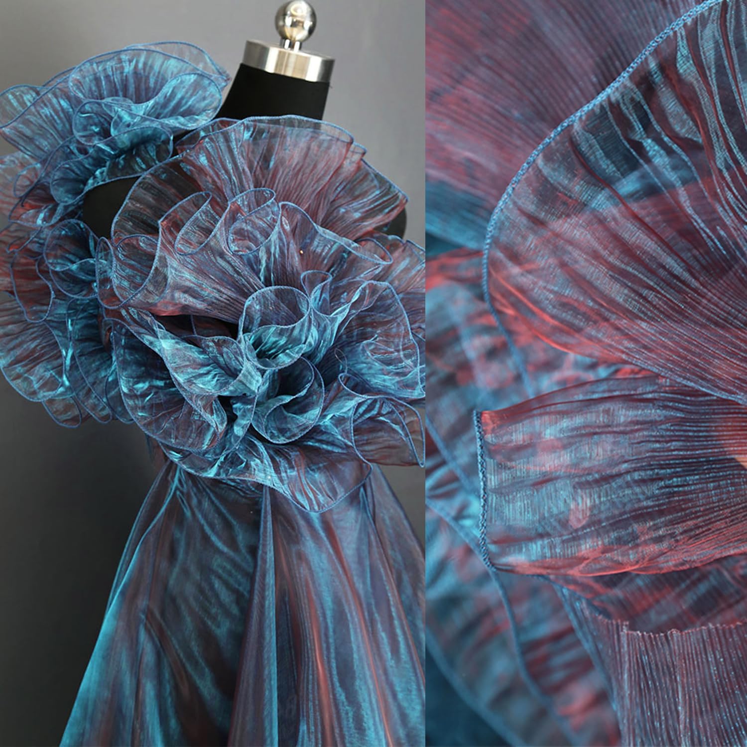 Amazon.com: OIIKI 5 Yard Retro Ruffle Lace Border, Pleated Chiffon Trim ...