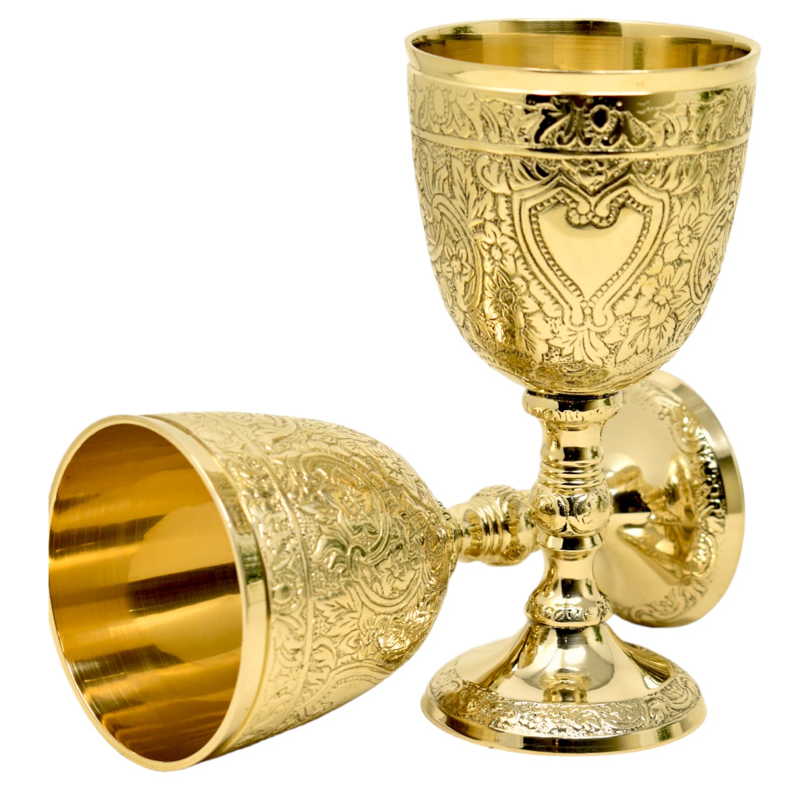 Amazon.com | Chalice Goblet Solid Brass Vintage Brass Golden Roman ...