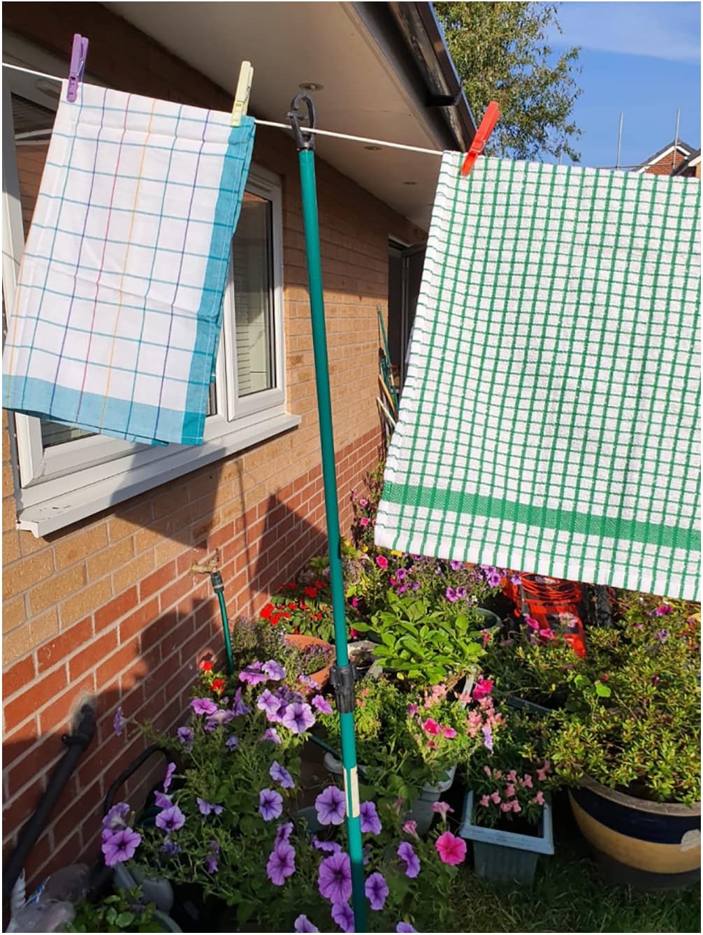 Washing Line HD Prop, Twist Nut Lock, Galvanised Metal, Powder Coated ...