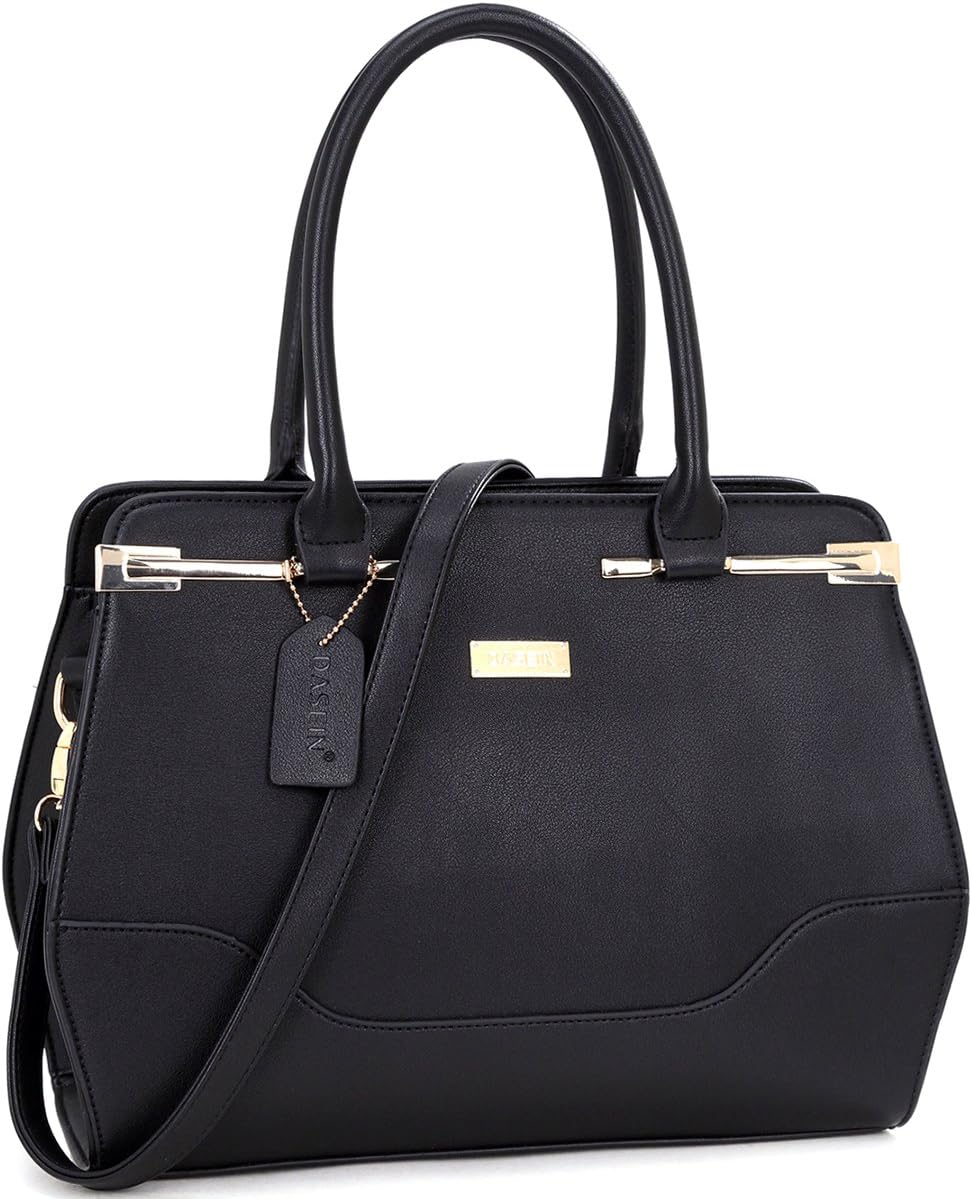 Amazon.com: Dasein Women Satchel Purse Vegan Leather Top-handle Bag ...