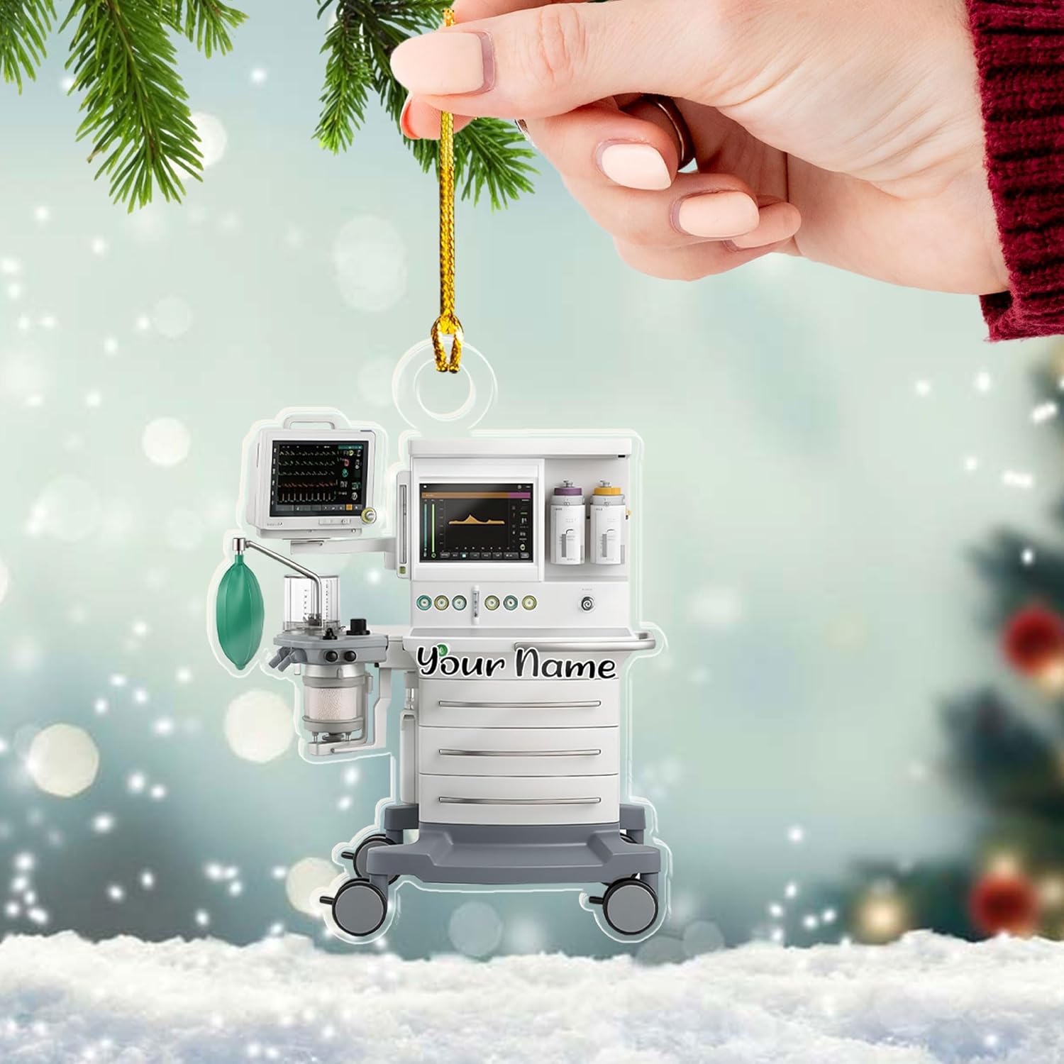 Amazon.com: Mostefy Personalized Anesthesia Machine Ornament, Custom ...
