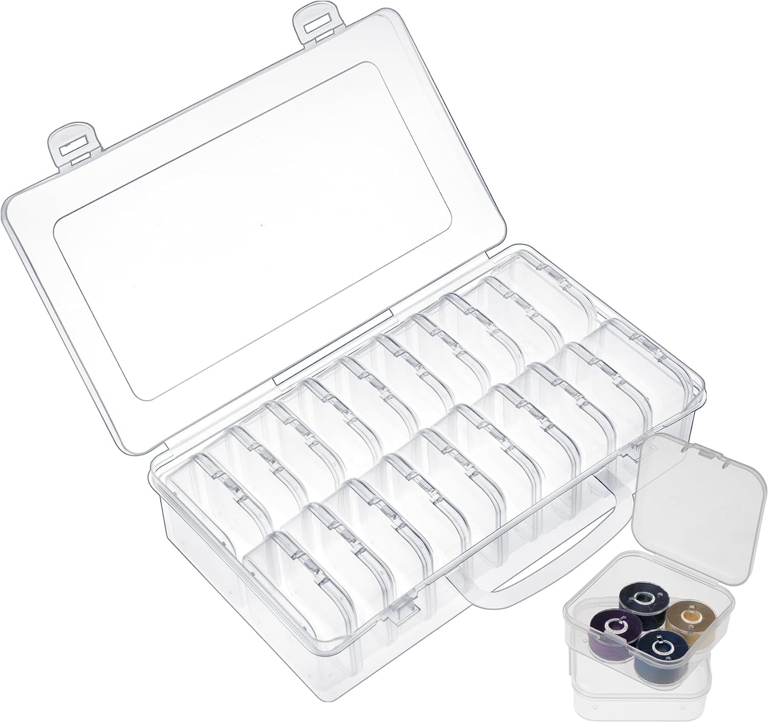 ilauke 21Pcs Craft Storage Box, A Large Transparent Craft Box with 20 ...