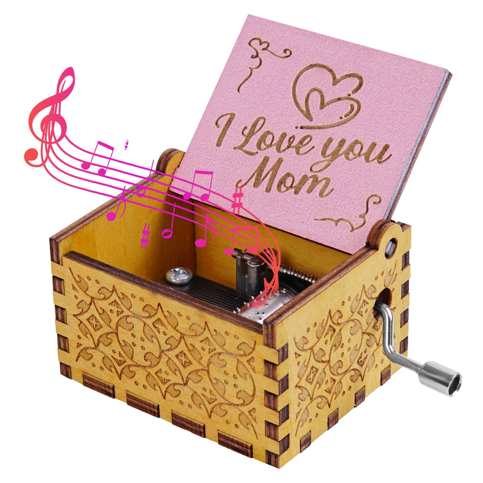 Amazon.com: Jdicklary Wood Music Box Gifts for Mom from Daughter Son ...