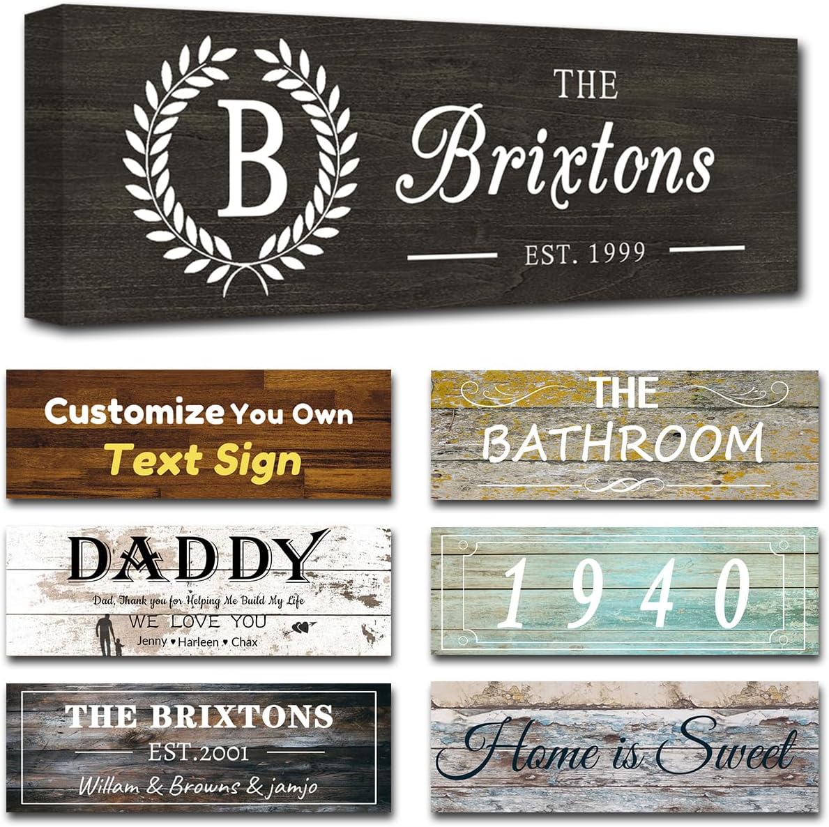 Amazon.com: SWQYLB Custom Text Signs Wall Art Personalized Family Quote ...