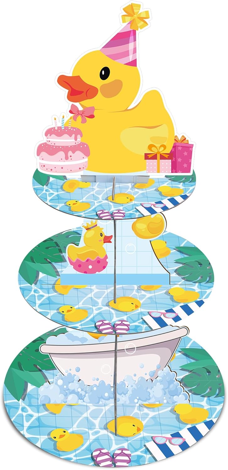 Amazon.com | Keluna Rubber Duck Party Decorations - 3 Tier Summer Luck ...