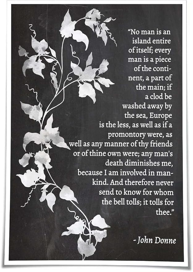Amazon.com: Quwinty No Man Is An Island Poem Poster Prints ...
