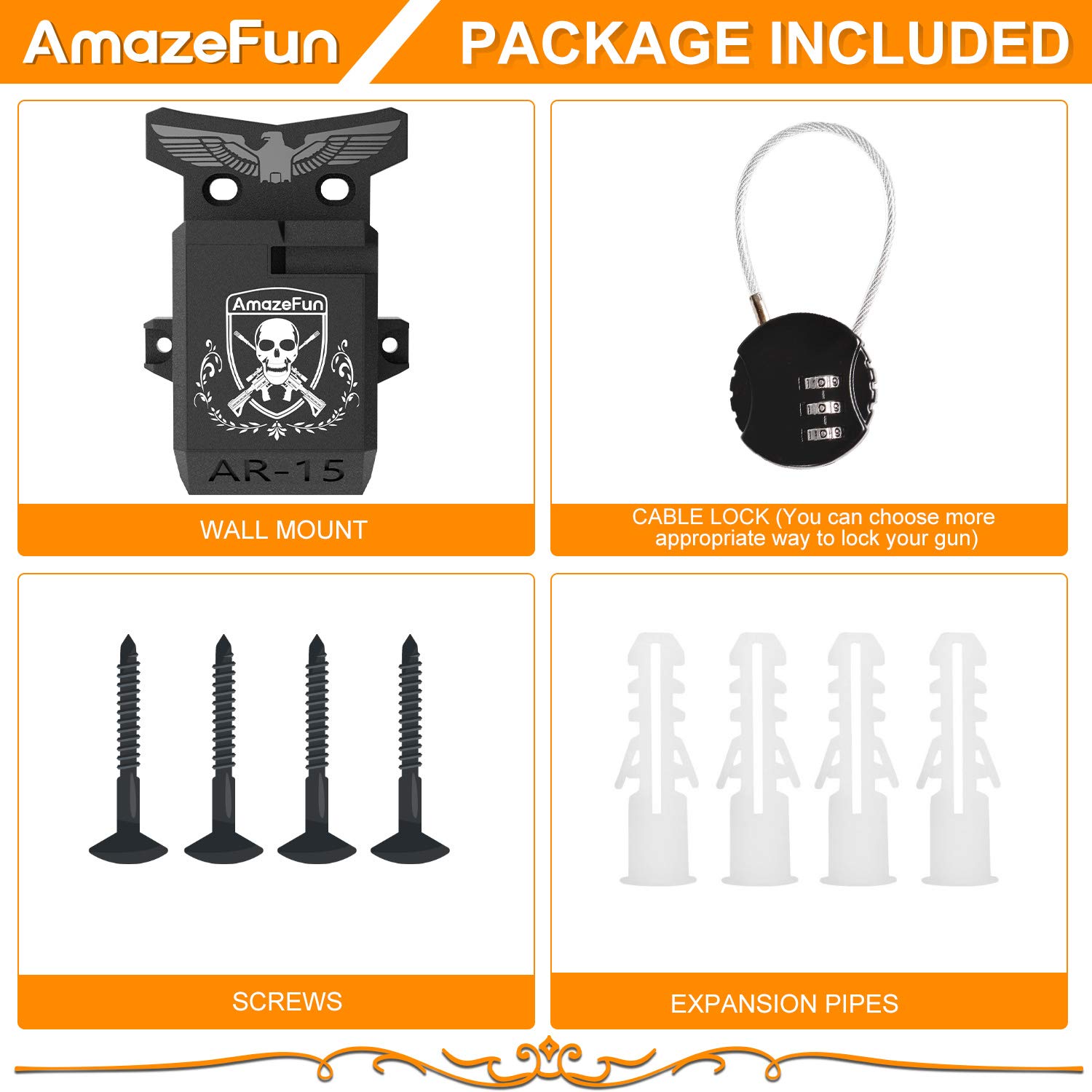 AmazeFun ar 15 Wall Mount, Gun Rack with Strong and Solid PA Material ...