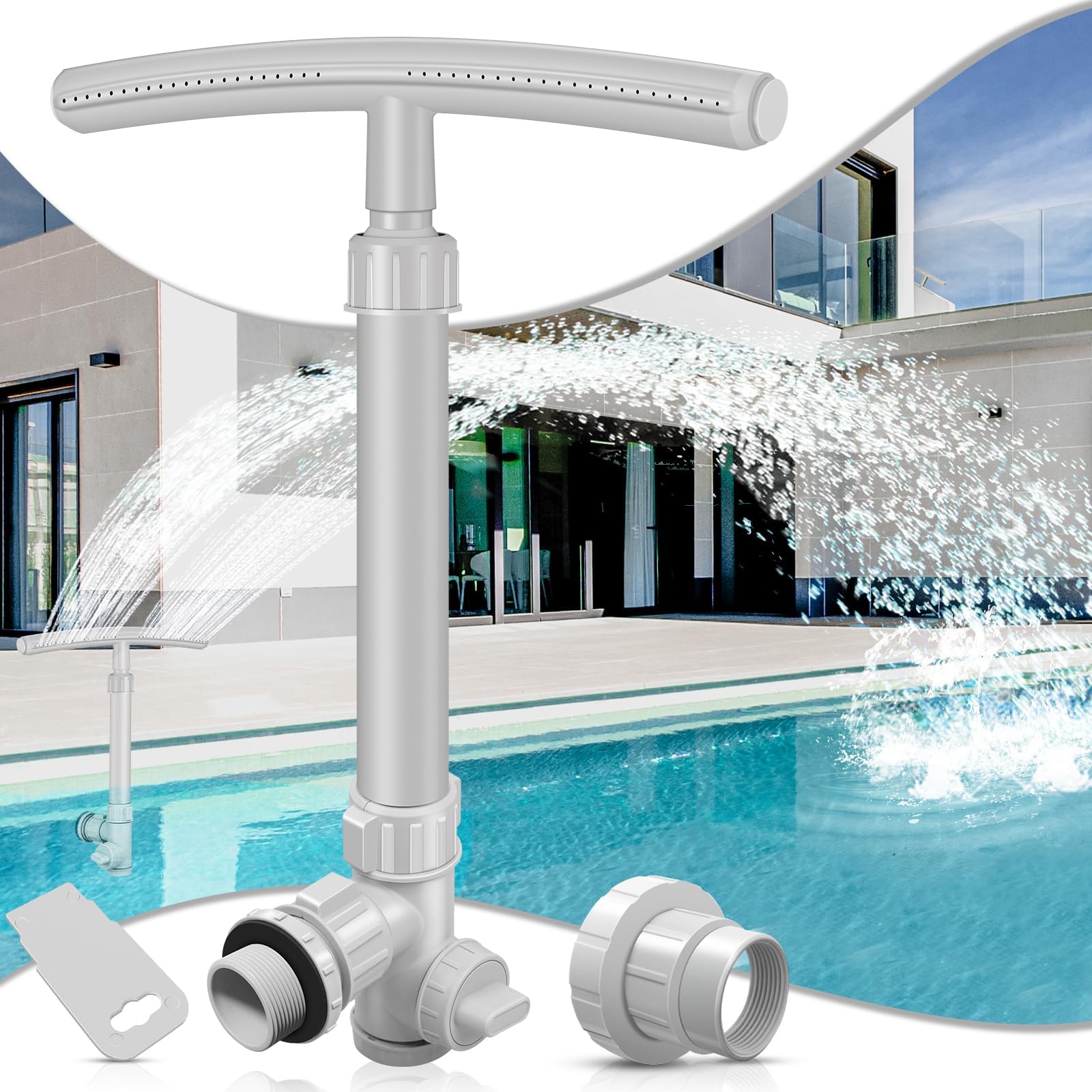 Amazon.com: Pool Fountain Waterfall Spray, Briidea Adjustable Water Fun ...