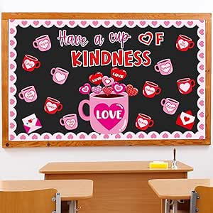 Amazon.com: 100pcs Valentine's Day Kindness Bulletin Board Classroom ...