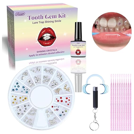 Amazon.com: Tooth Gem Kit, DIY Crystals Jewelry Kit Teeth Gems Kit ...
