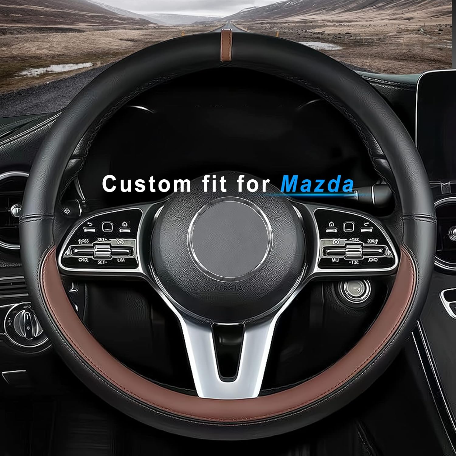 Amazon.com: Custom fit for Mazda Car Steering Wheel Cover, Nappa ...