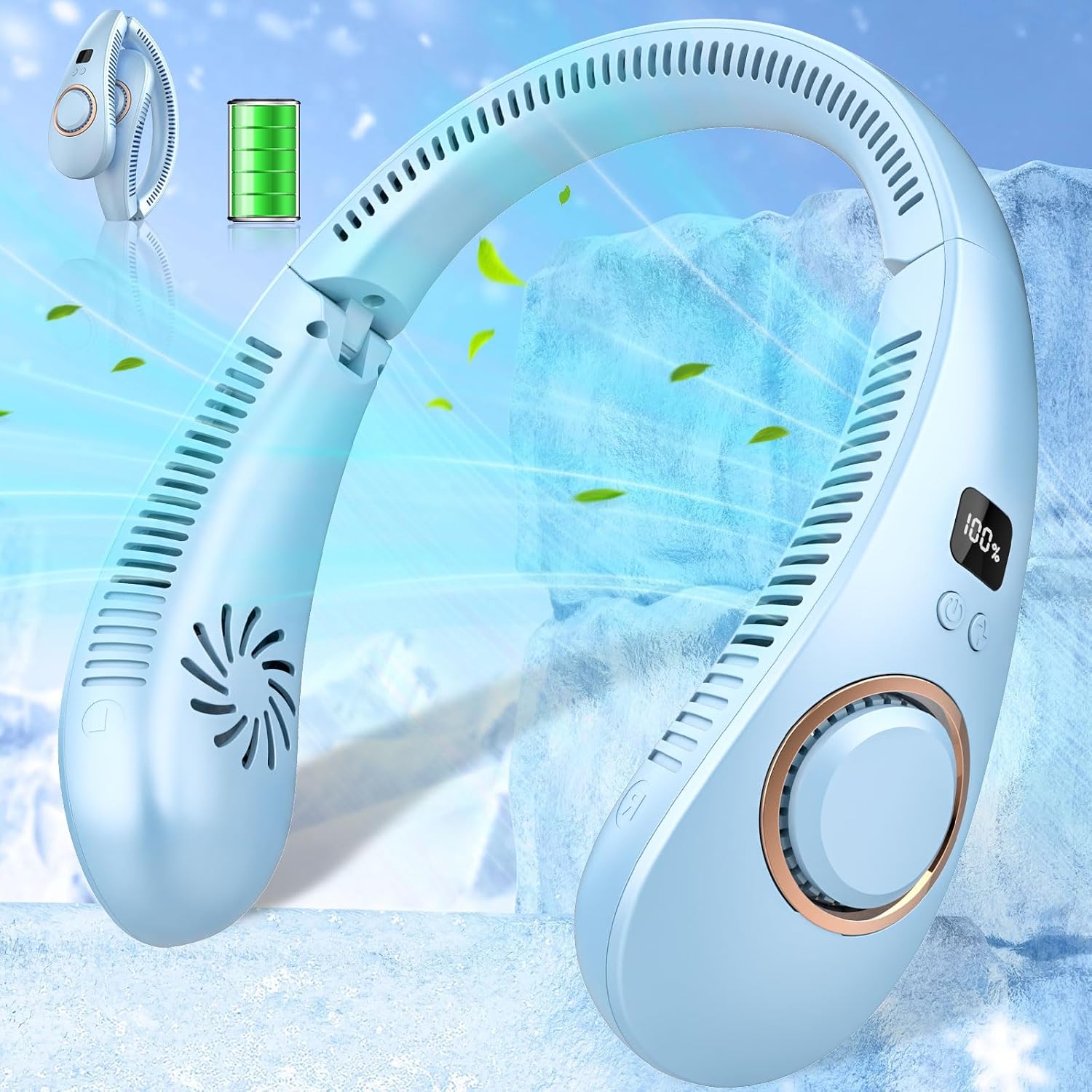 Amazon.com: Portable Neck Fan Rechargeable-Cooling Neck Fan,Folding ...