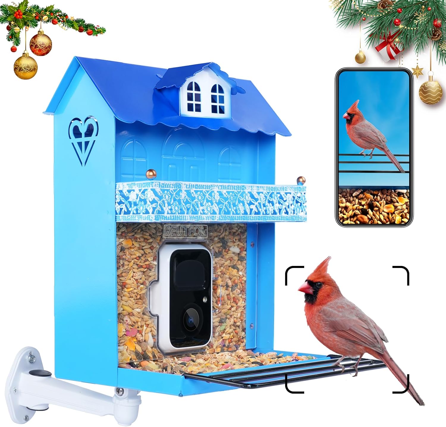 Amazon.com : Smart Bird Feeder with Camera.Metal 2K HD Watching Camera ...