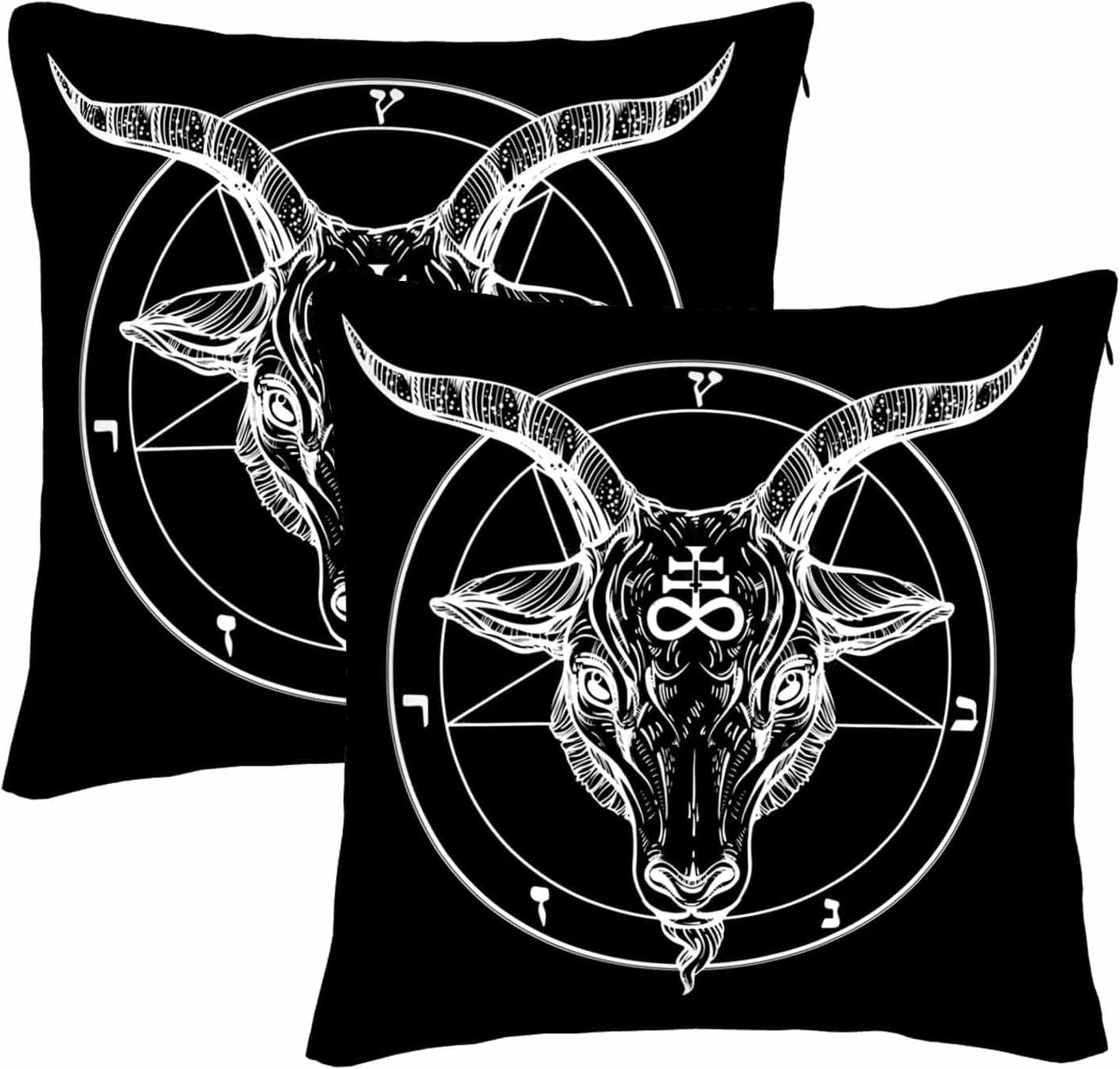 Amazon.com: TKS MITLAN Baphomet Satanic Goat Head Throw Pillow Covers ...