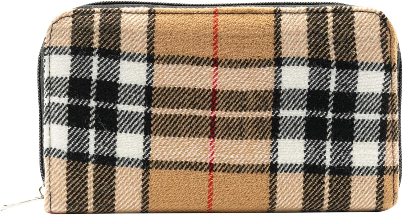 Amazon.com: Briomhar Tartan Wallet for Women - Plaid Irish Wool Wallet ...