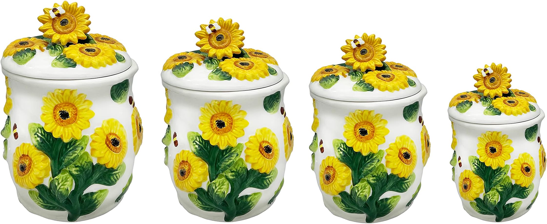 Amazon.com: Certified International 3 Piece French Sunflowers Canister ...