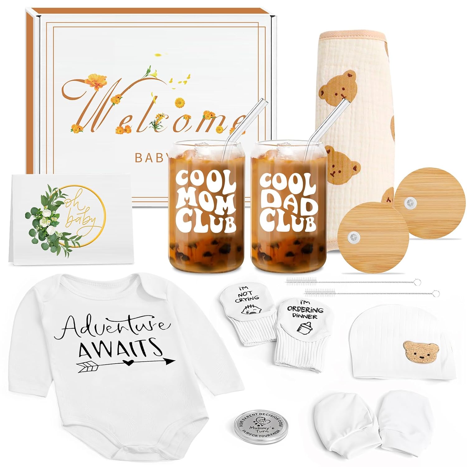 Amazon.com : BELIVIUM Newborn Gifts Set Gender Neutral Baby Shower ...