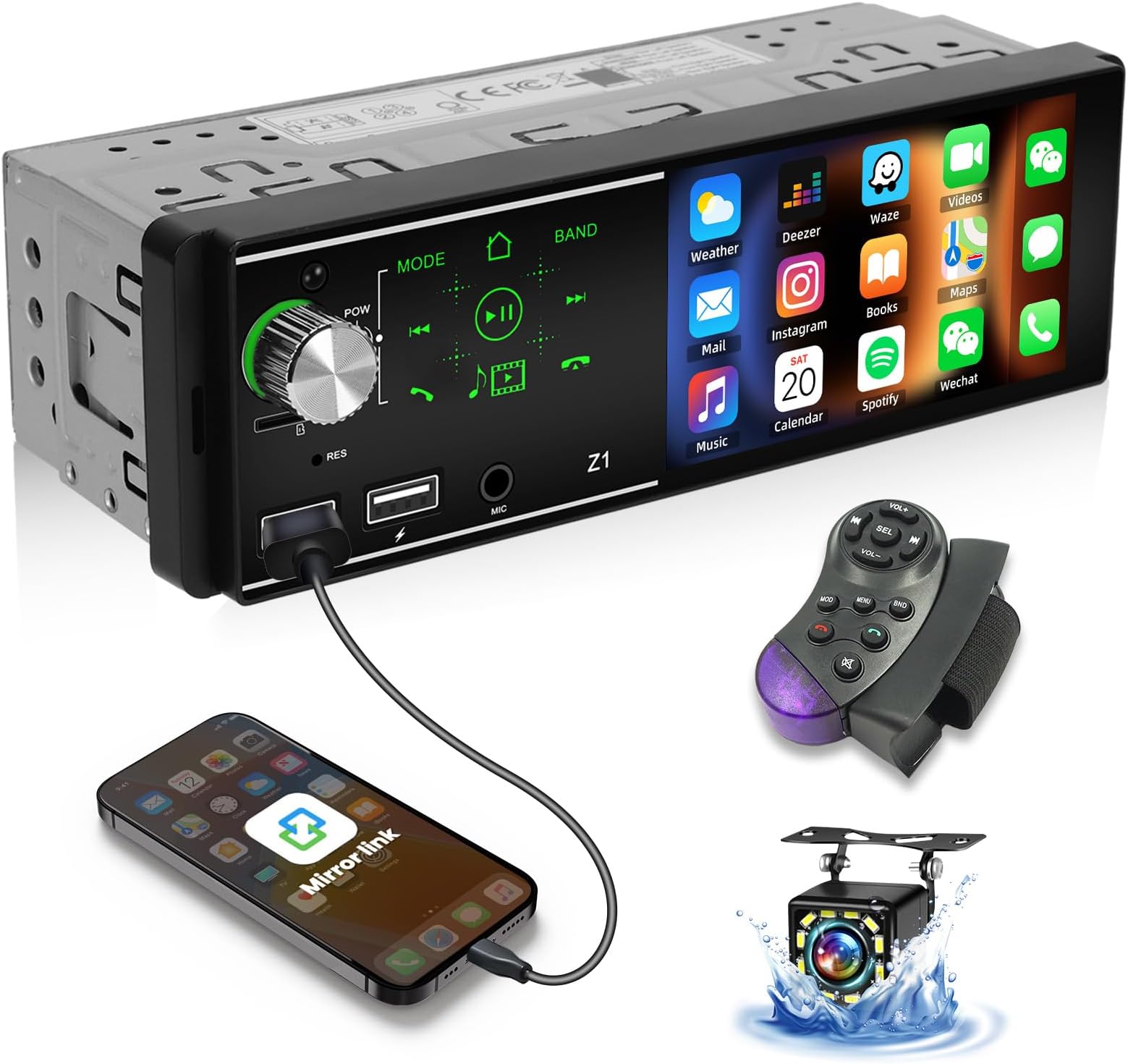 Amazon.com: Zomolither Car Radio Single Din Bluetooth Car Stereo ...