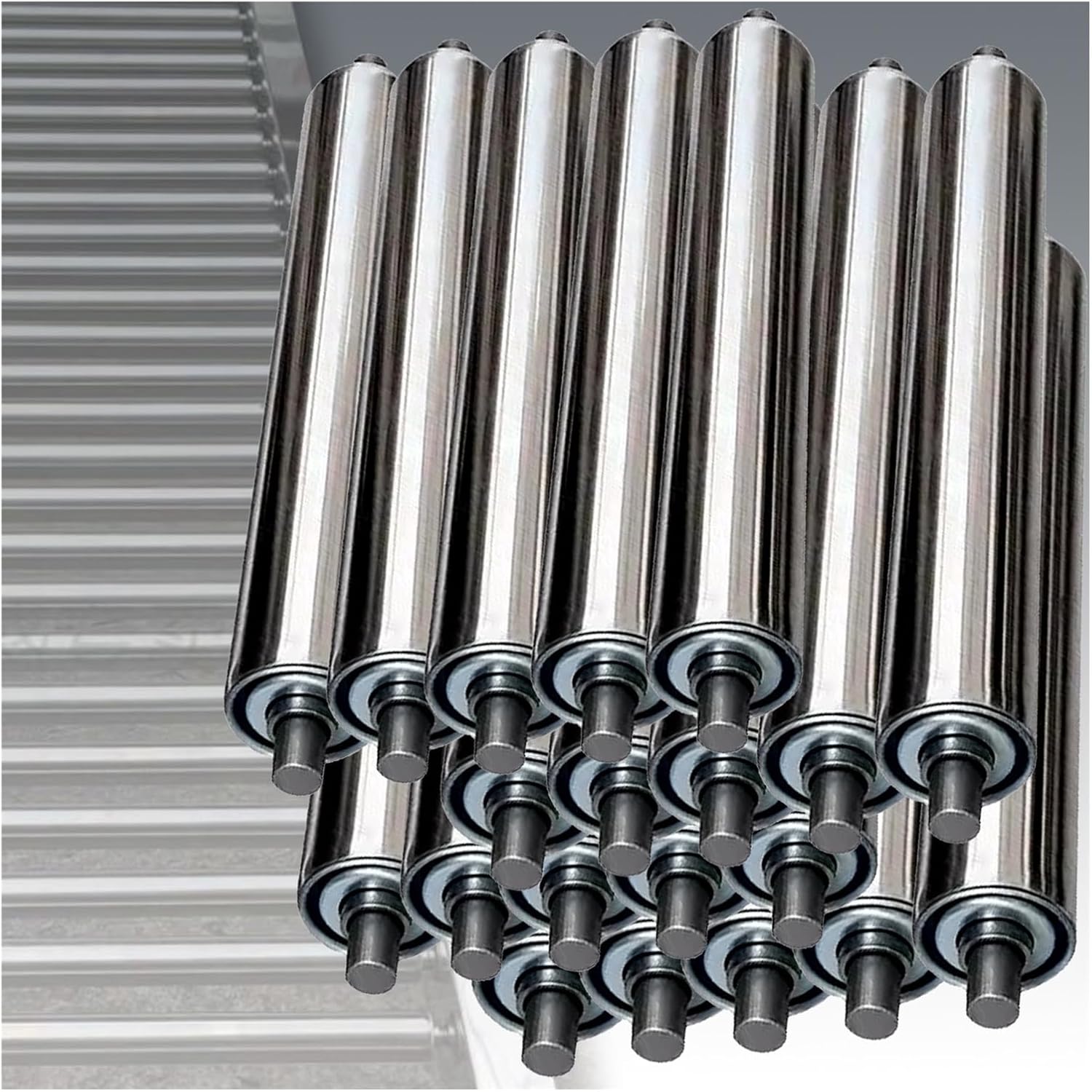 20-Pack Conveyor Rollers with Feed – Stainless Steel Non-Powered ...